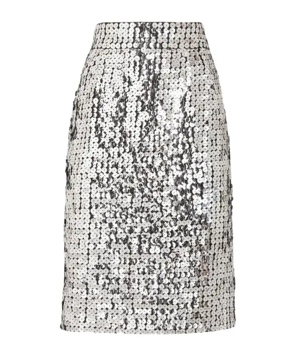 Dolce & Gabbana Sequin-embellished Straight Skirt