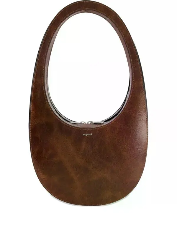 Coperni Zipped Leather Shoulder Bag - Brown