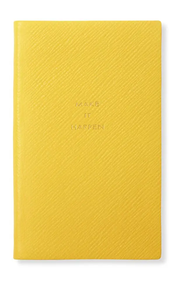 Smythson Make It Happen Panama Leather Notebook - Yellow