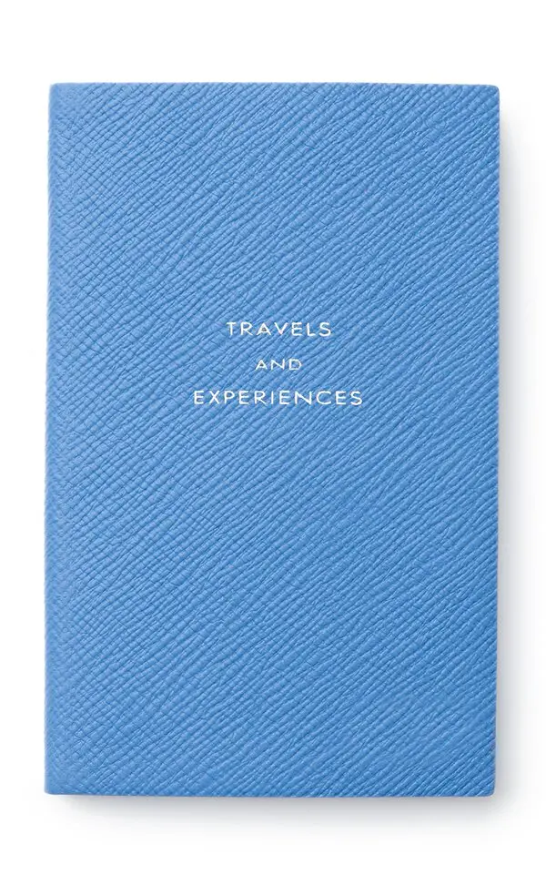 Smythson Travels And Experiences Panama Leather Notebook - Blue