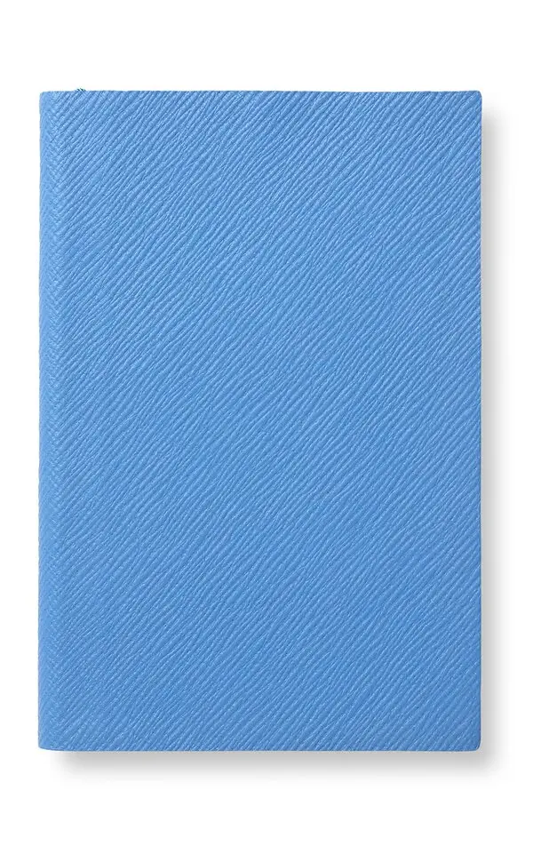 Smythson Notes Chelsea Panama Leather Notebook - Blue