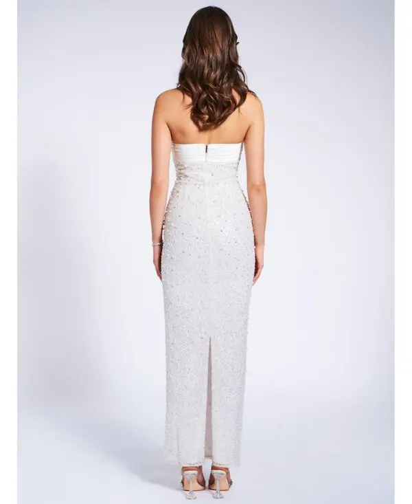 lainey gold satin sequin dress Retrofête Women's Lainey Sequin Dress - White Silver main image 1