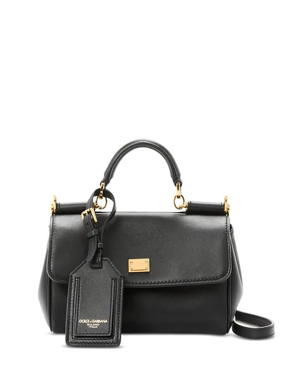 Dolce & Gabbana Leather Top Handle Bag - Black