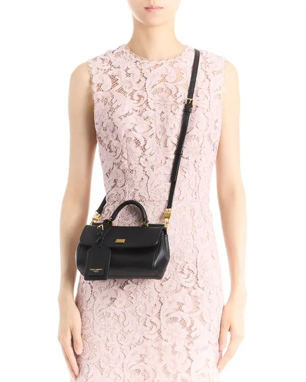 Dolce & Gabbana Leather Top Handle Bag - Black
