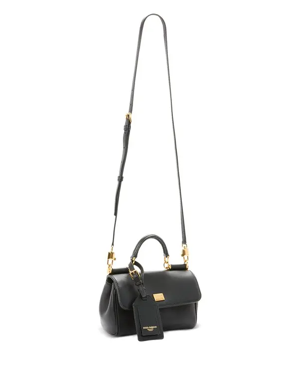 Dolce & Gabbana Leather Top Handle Bag - Black