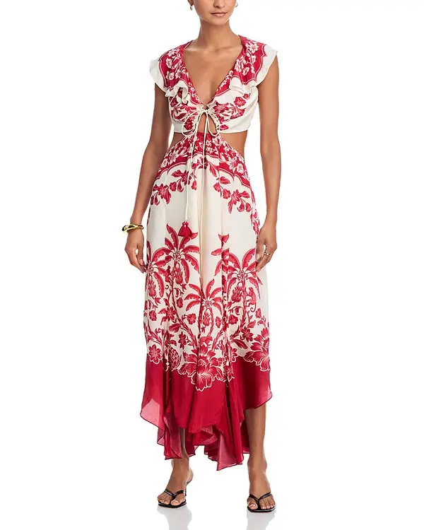 Farm Rio Sand Cutout Dress - Guanacaste
