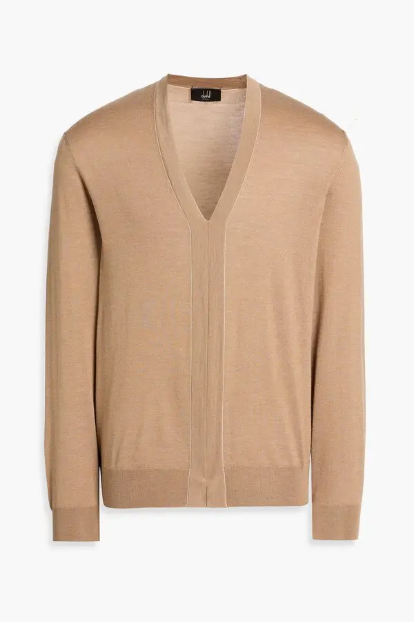 Dunhill Cashmere, Merino Wool, And Silk-blend Sweater - Camel