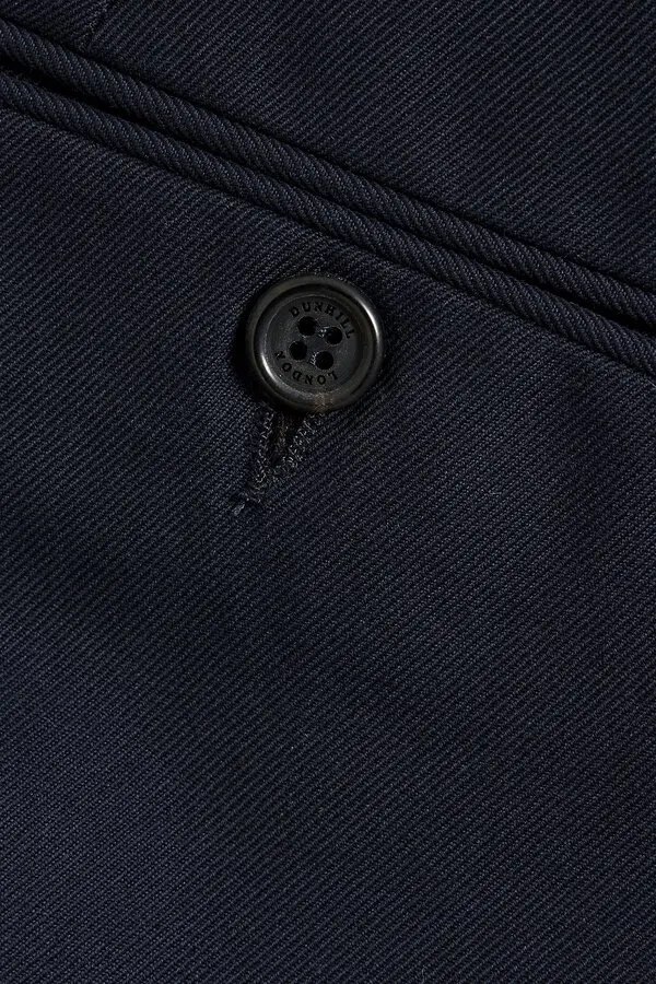 Dunhill Slimfit Cotton And Woolblend Twill Chinos - Navy