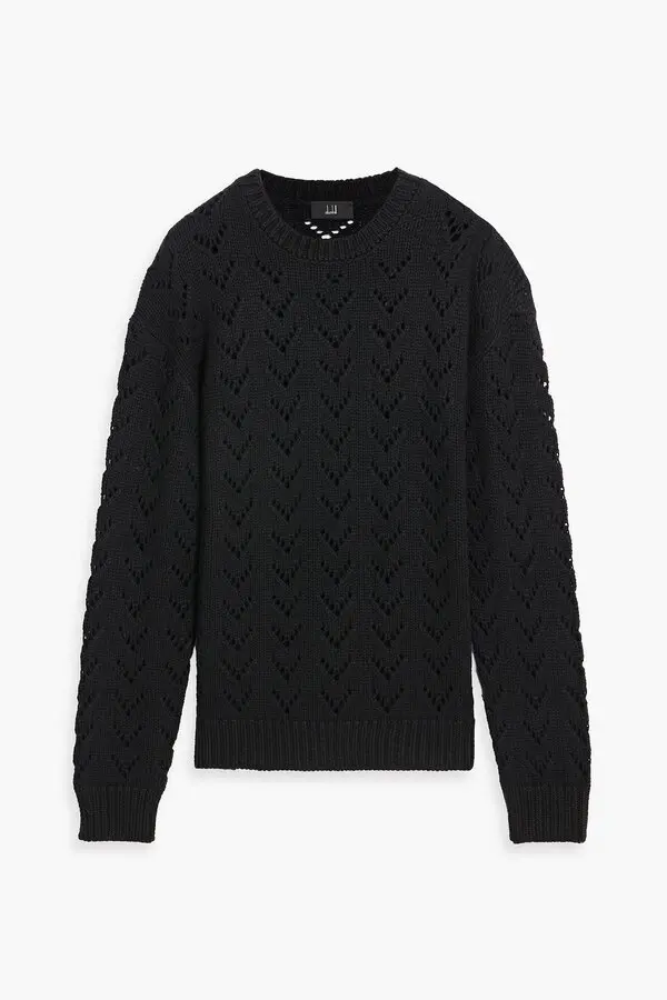 Dunhill Pointelle-knit Cashmere Sweater