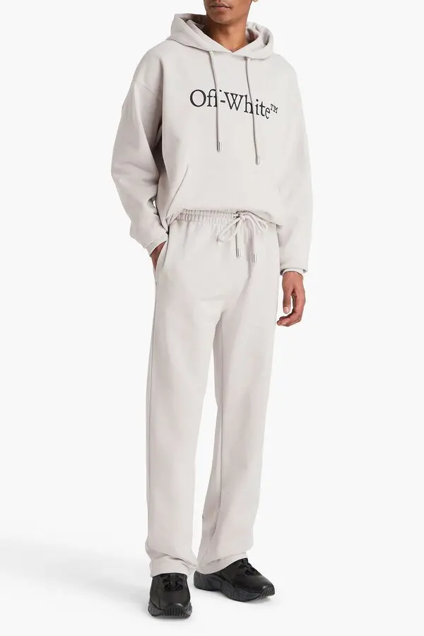 Off-White Pixel Printed French Cottonterry Sweatpants - Light Gray