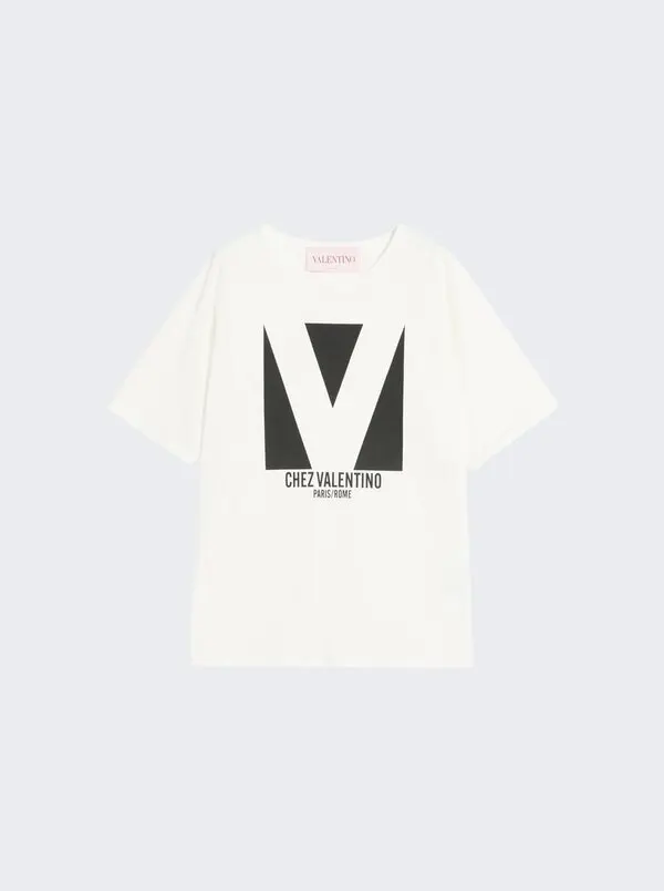 Valentino Garavani Jersey Cotton T-shirt With Print - White