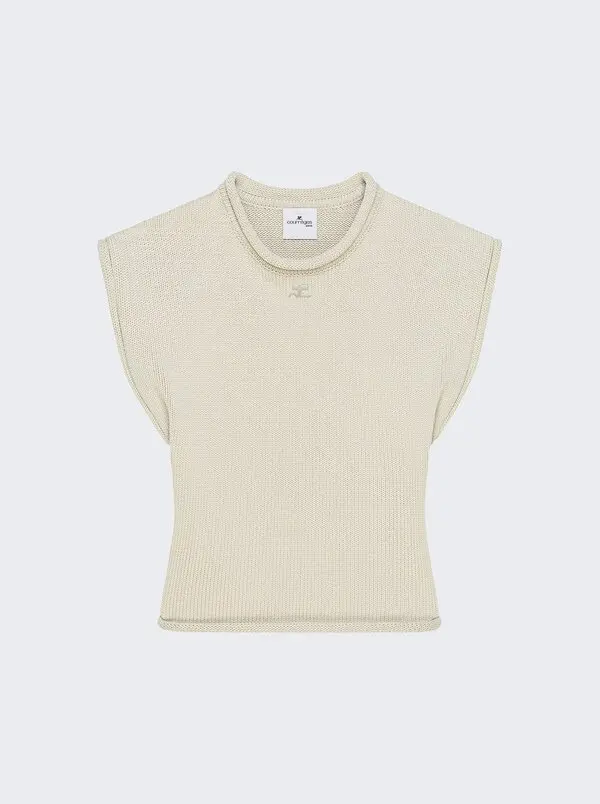 COURREGES Knit Sleeveless Tank Top - Clay