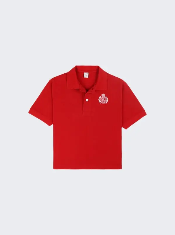 SPORTY & RICH H&w Crest Pique Polo Shirt