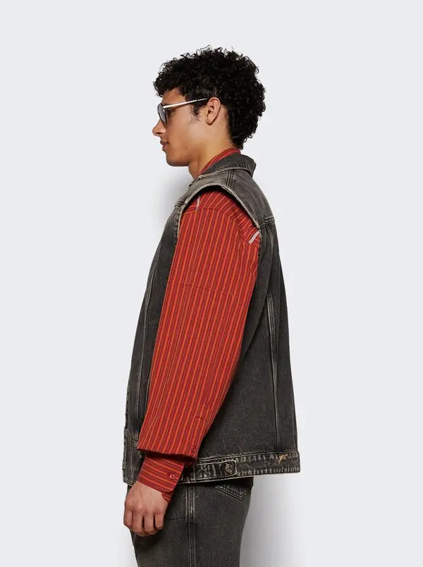 Martine Rose Denim Waistcoat - Black