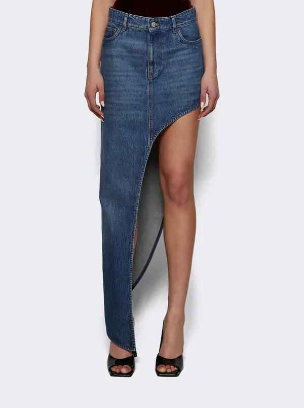 Coperni One Leg Denim Skirt - Blue