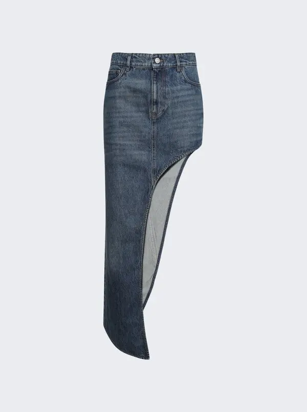 Coperni One Leg Denim Skirt - Blue
