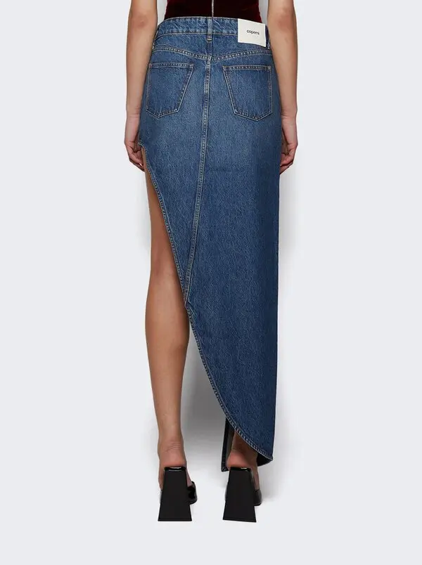 Coperni One Leg Denim Skirt - Blue