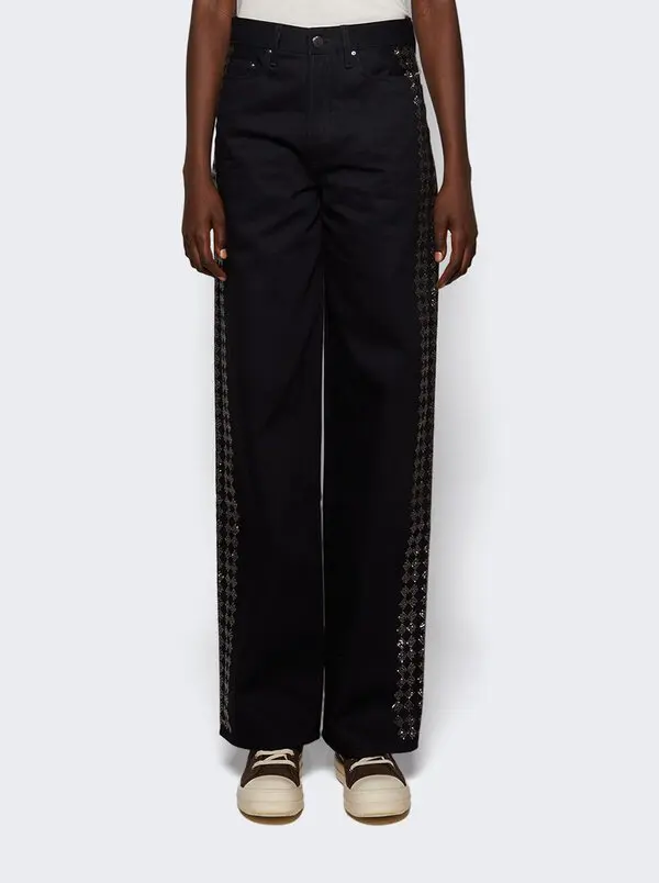 Amiri Quad Crystal Wide Leg Jeans