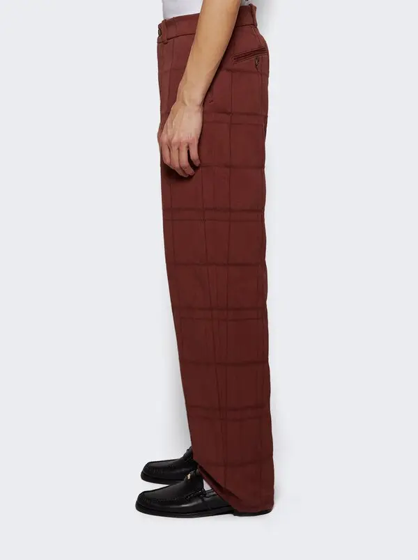 THE ELDER STATESMAN Windowpane Norm Pant - Clay