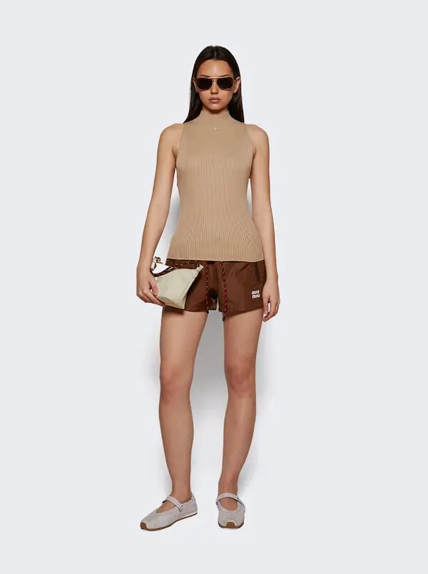 COURRÃ¨GES Courrèges Mockneck Ribbed Top
