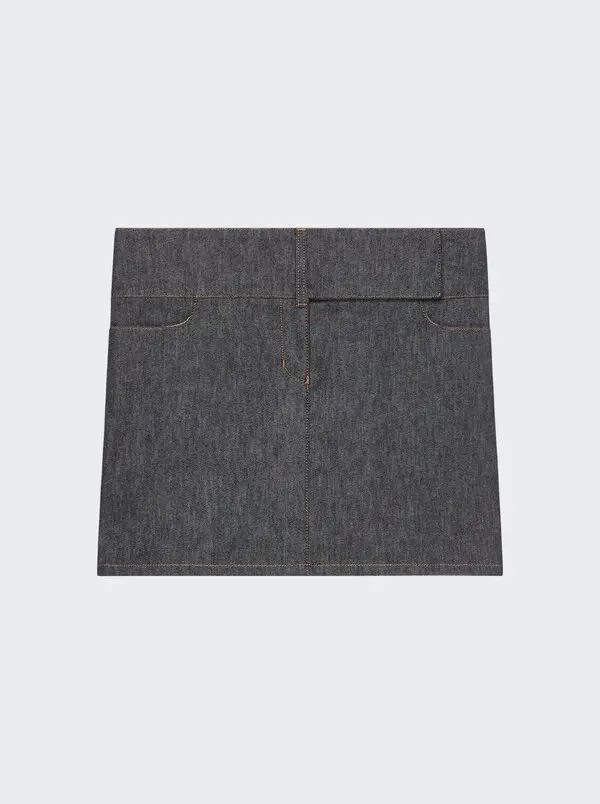 COURREGES Belted Denim Mini Skirt - Gray