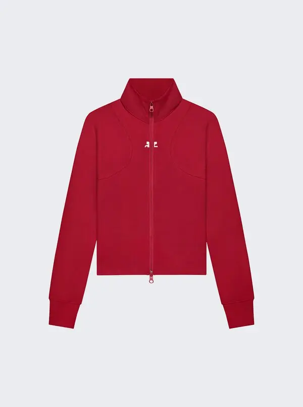 COURRÃ¨GES Scuba Tracksuit Interlock Jacket - Ruby