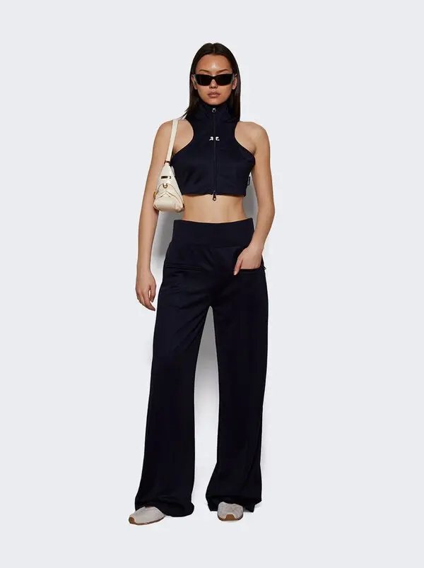 COURRÃ¨GES Scuba Tracksuit Interlock Cropped Jacket - Navy