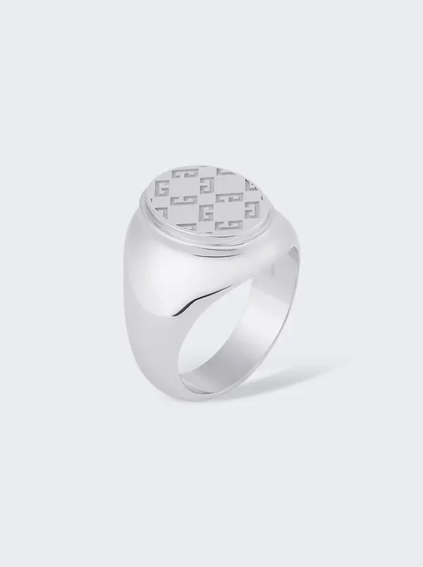Givenchy 2g Monogram Signet Ring - Silver