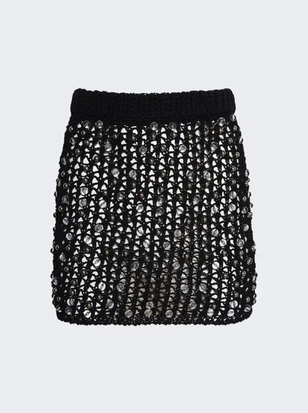 Coperni Beaded Knit Skirt - Black