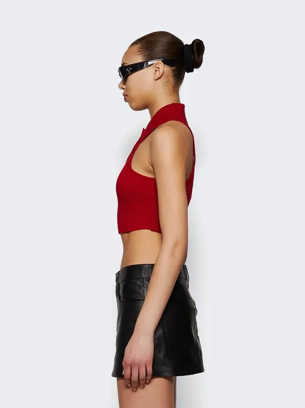 COURRÃ¨GES Scuba Rib Knit Top