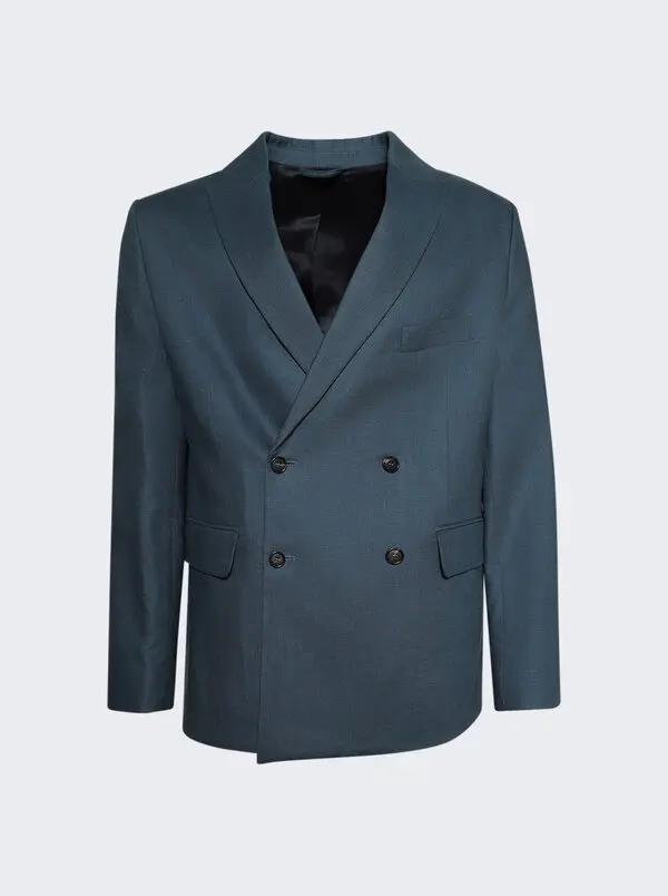 BODE Lightweight Double-breasted Suit Jacket - Teal