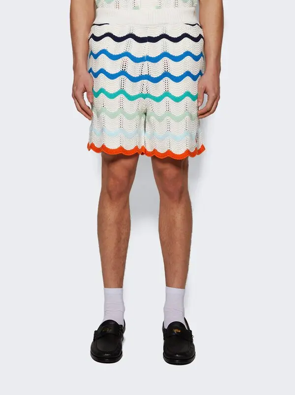 Casablanca Gradient Wave Texture Shorts