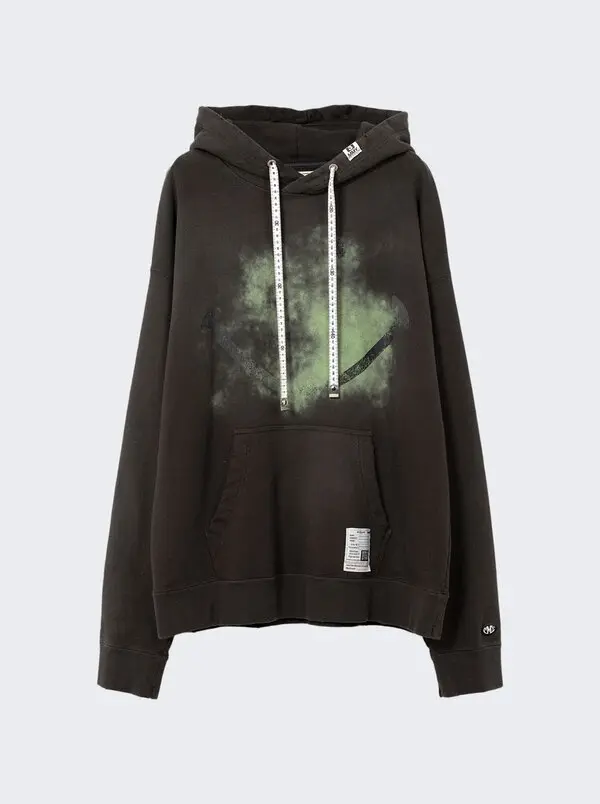 Mihara Yasuhiro Smiley Face Printed Distressed Hoodie