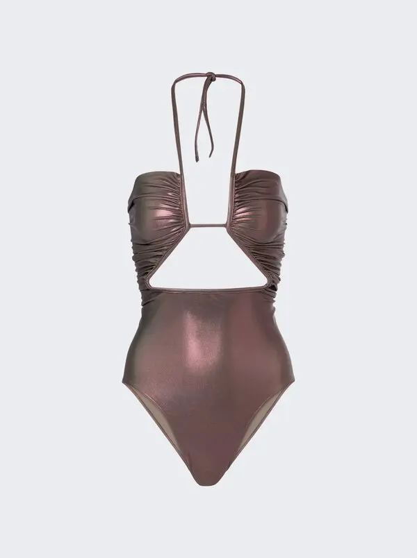 Rick Owens Prong Bather Swimsuit - Metallic Mahogany