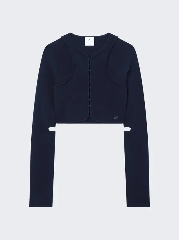 COURRÃ¨GES Scuba Cut Out Knit Cardigan