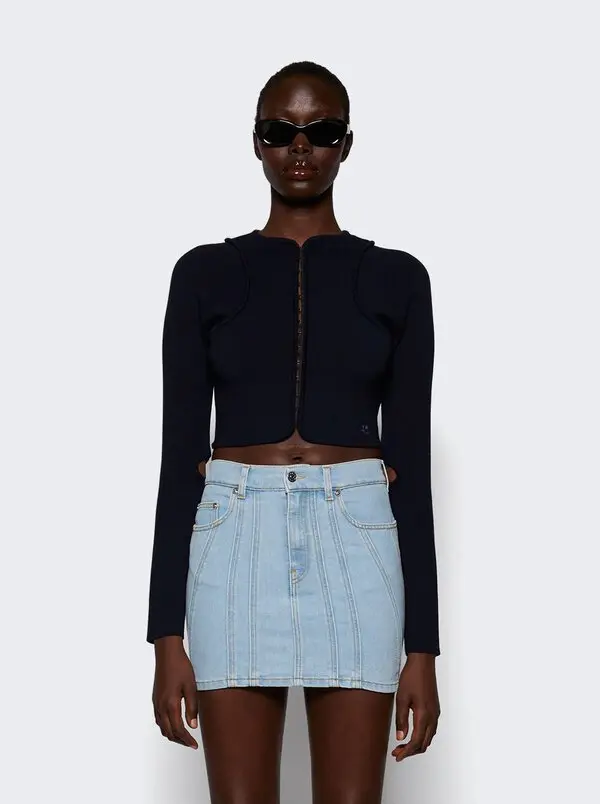COURRÃ¨GES Scuba Cut Out Knit Cardigan
