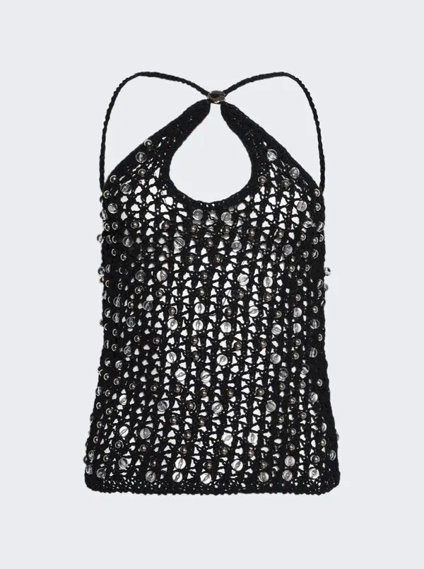Coperni Beaded Knitted Top - Black