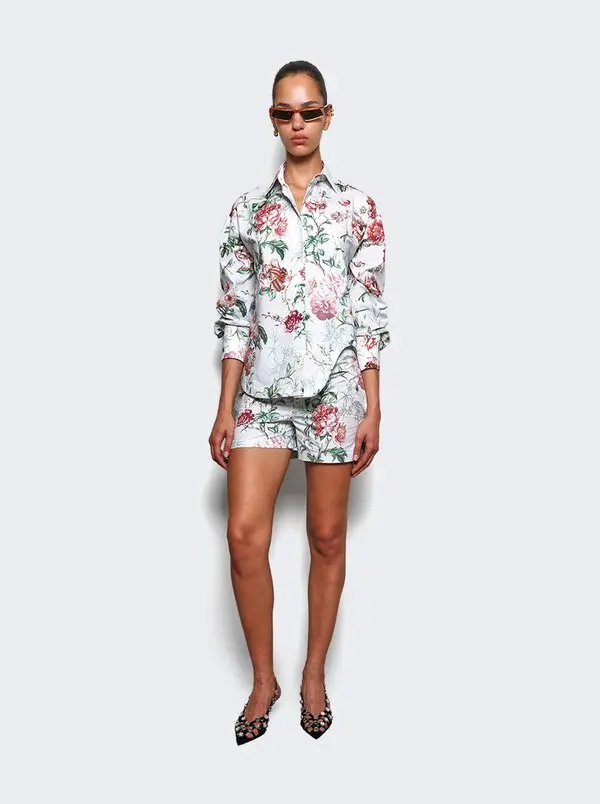 Attico Floral Print Shorts - Ivory