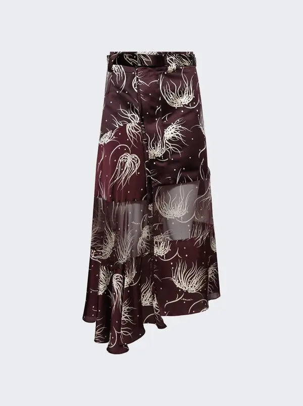 Sacai Printed Skirt - Bordeaux