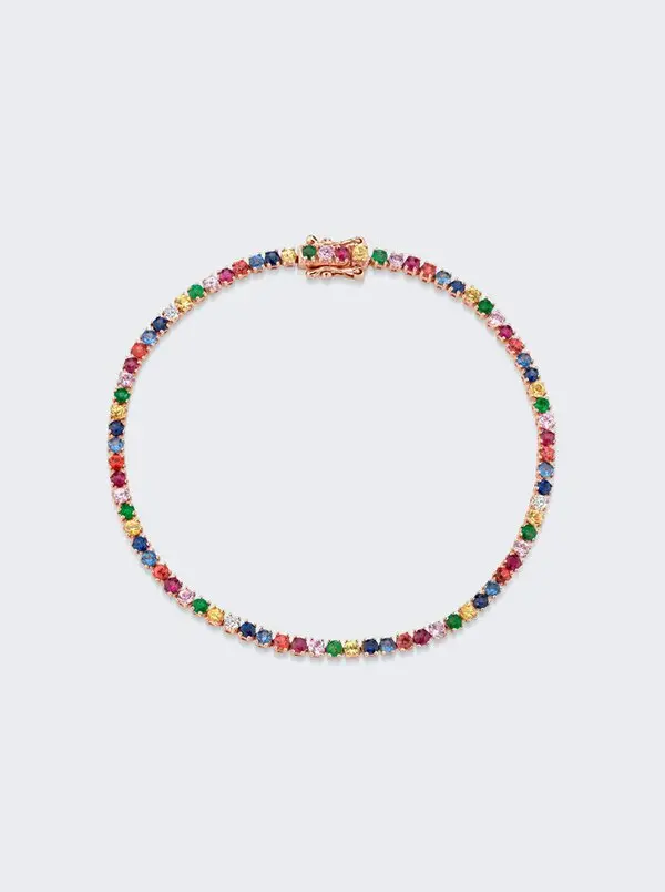 ANITA KO Small Multi-sapphire And Diamond Hepburn Bracelet - 18k Rose Gold