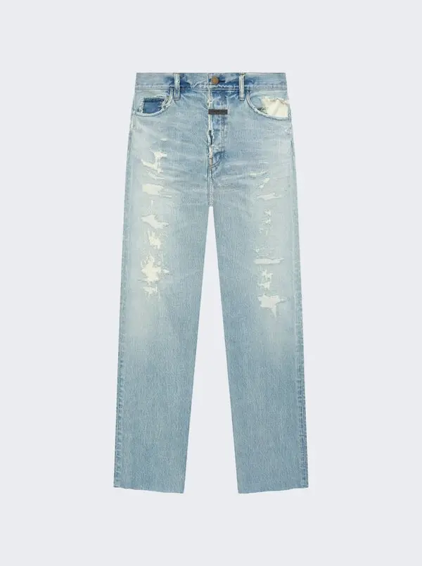 Fear Of God 5 Pocket Straight Leg - Repaired Indigo