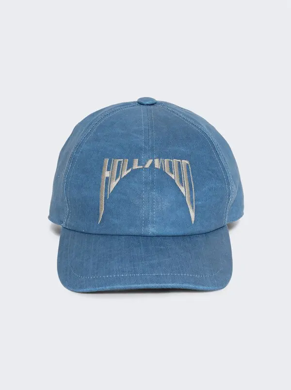 Rick Owens Embroidered Denim Baseball Cap - Toothpaste And Pearl