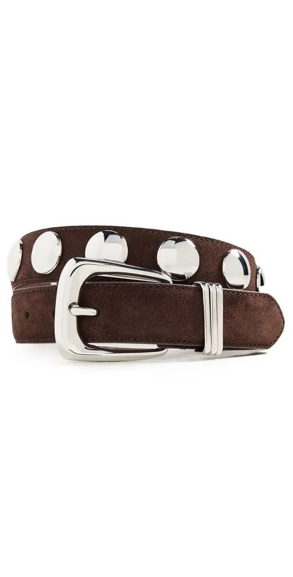 Veronica Beard Suede Studded Arch Belt - Espresso