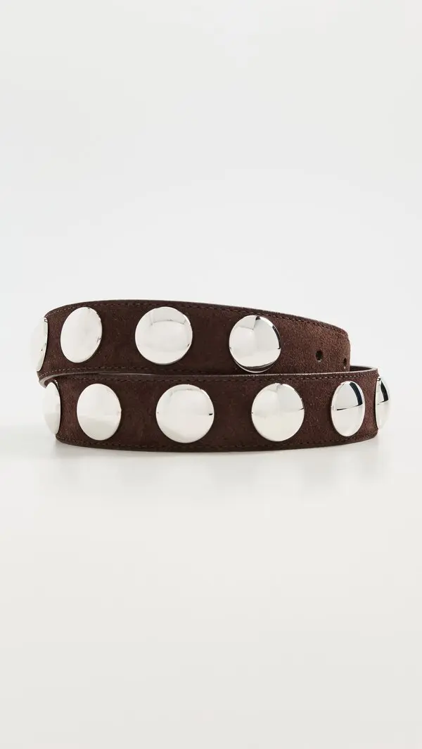 NEW VERONICA BEARD women\'s arch suede studded belt in espresso Veronica Beard Arch Studded Suede Belt | Saks Fifth Avenue main image 2