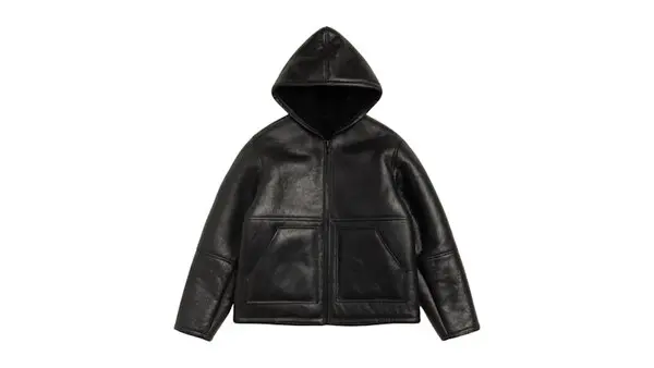 StÜssy Shearling Hooded Jacket - Black