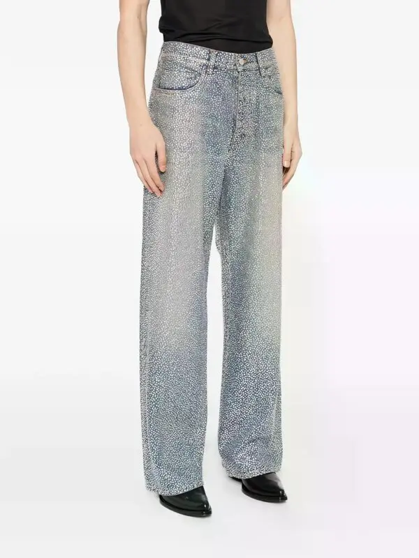 Amiri Embellished Straight-leg Jeans