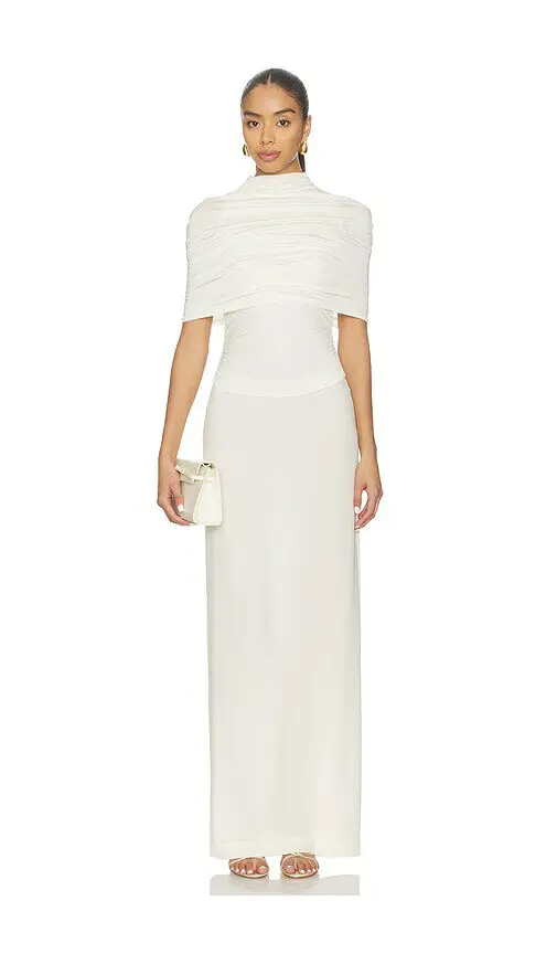 Lapointe Mock Neck Ruched Top - Cream