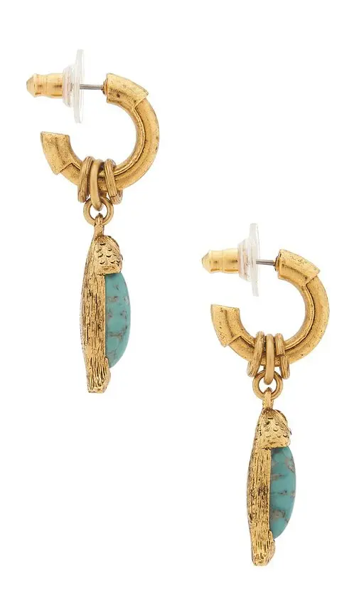 ELIZABETH COLE Turiel Gemstone Fish Dangle Earrings