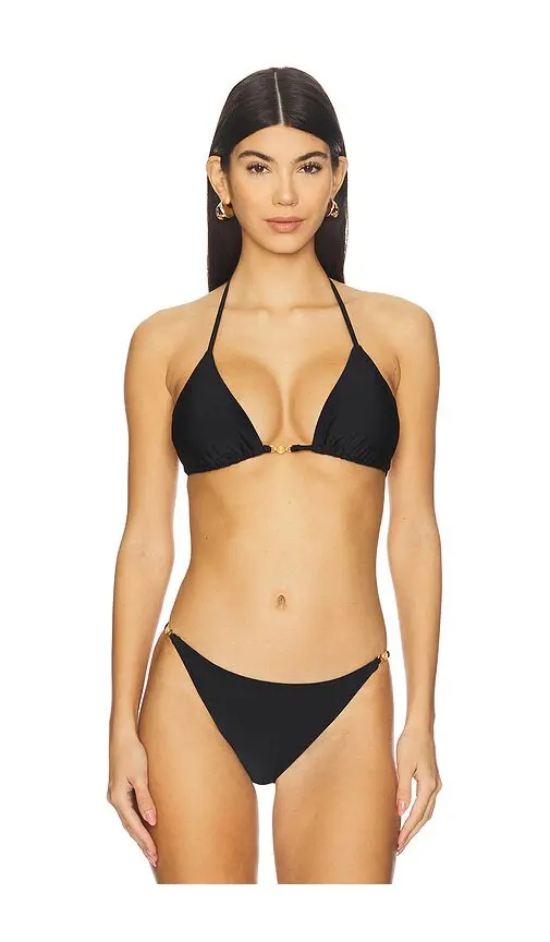 L'Agence Kristin Triangle Bikini Top - Black