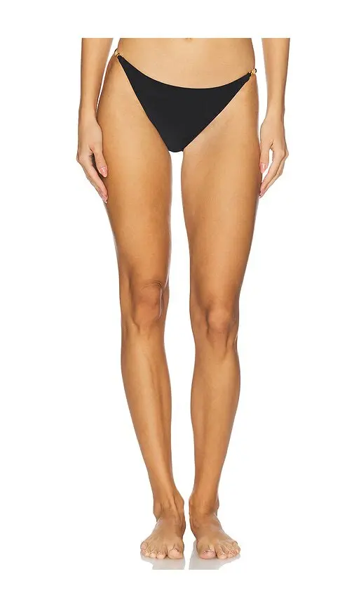 L'Agence Violet String Bikini Bottom - Black